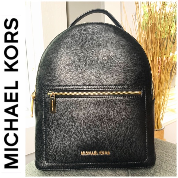 Michael Kors | Bags | Nwt Authentic Mk Genuine Leather Backpack Black ...